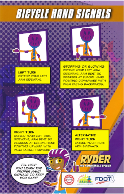 Tip Card: Ryder Bicycle Hand Signals and Florida Bicycle Laws